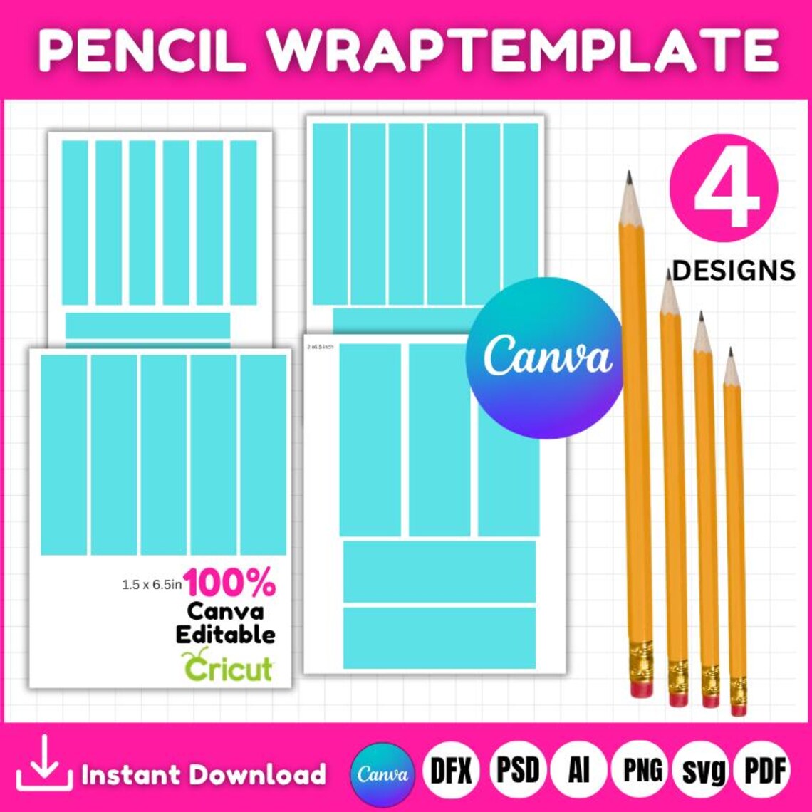 Pencil Wrap Canva Editable Template Pencil Label Template Pencil Wrap ...
