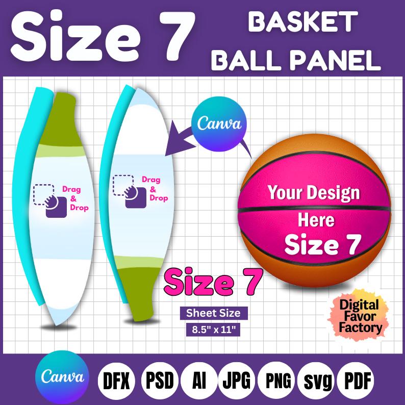 Size 7 Basketball Panel Template Svg, Blank Basketball Panel Template ...