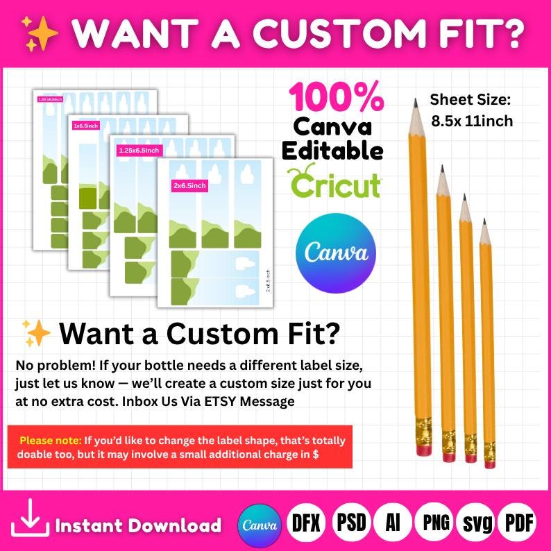 Pencil Wrap Canva Editable Template Pencil Label Template Pencil Wrap ...