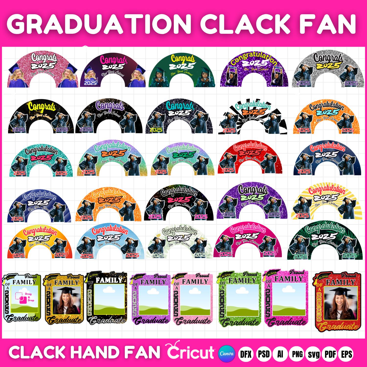 Graduation Clack Fan Templates, Canva Editable, Sublimation (digital ...