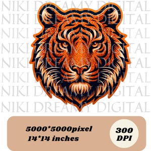 Sparkly Tiger PNG, T-shirt Design, Glitter Tiger Png, Tiger Shirt ...