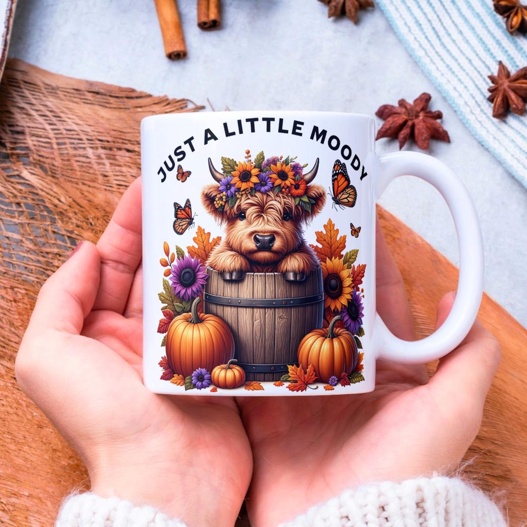 Just A Little Moody Mug Wrap, 11 Oz & 15 Oz Fall Pumpkin Coffee Mug ...
