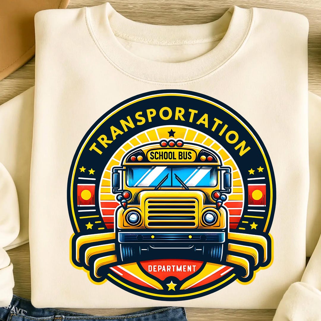 Transportation Department PNG T-shirt Design School Bus Png Sublimation ...