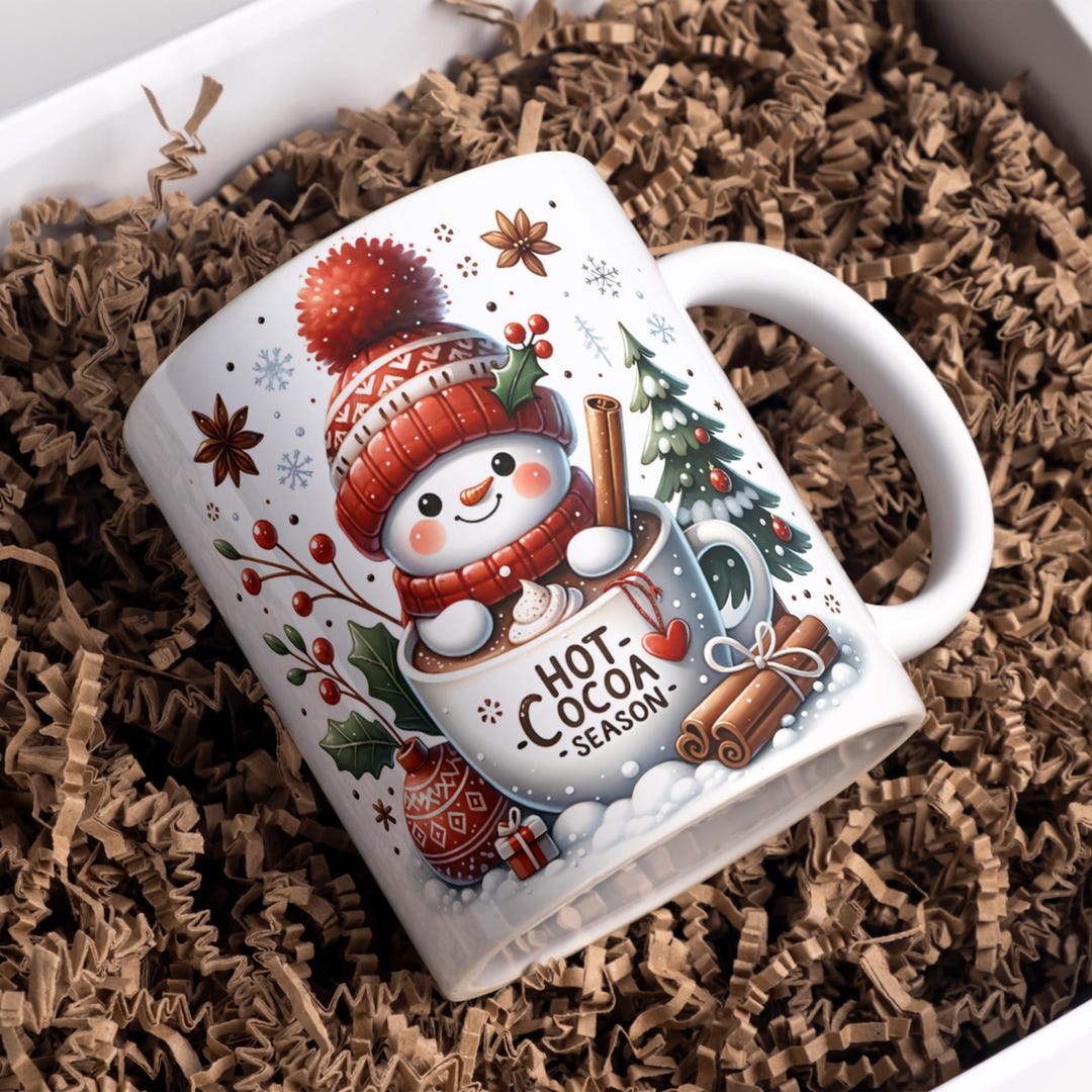 Hot Cocoa Season Mug Wrap, 11 Oz & 15 Oz Coffee Mug Template, Mug ...