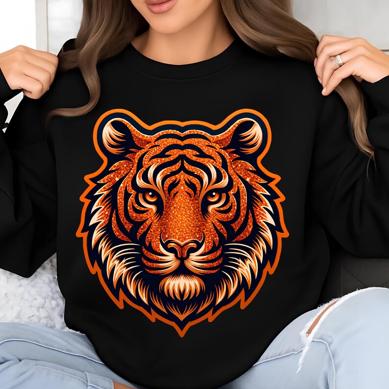 Sparkly Tiger PNG, T-shirt Design, Glitter Tiger Png, Tiger Shirt ...