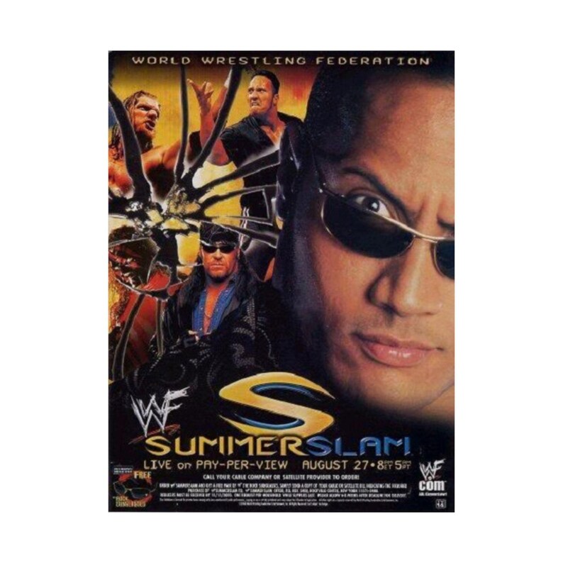 WWE Summerslam 2000 Retro Vintage Poster, Vertical Posters, Matte ...