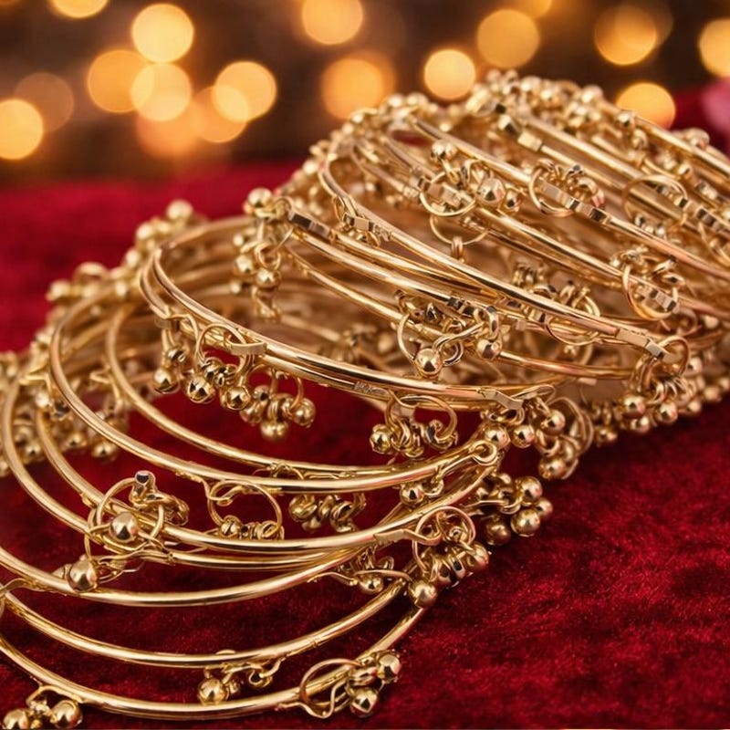 Gold Glass Bangles Set - Etsy