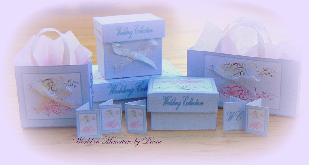 Dollhouse Wedding Gift Box and Bags Digital Download 1:12 Wedding Gift ...