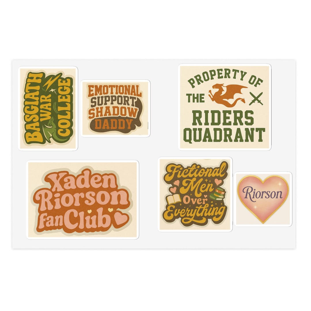 Fourth Wing Inspired Sticker Sheet: Retro Romantasy Vinyl Stickers - Etsy