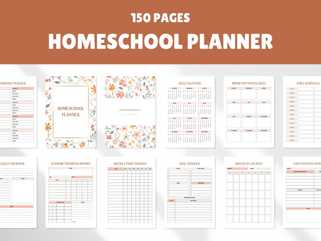 Homeschool Planner Editable Canva Template | 150 Pages | 2025–2027 ...