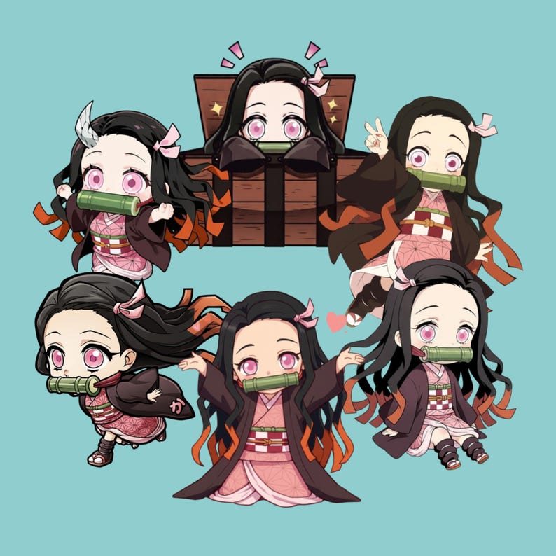 NEZUKO Chibi Bundle: | T-shirt Design | Seamless Pattern | 300 Dpi |D T ...