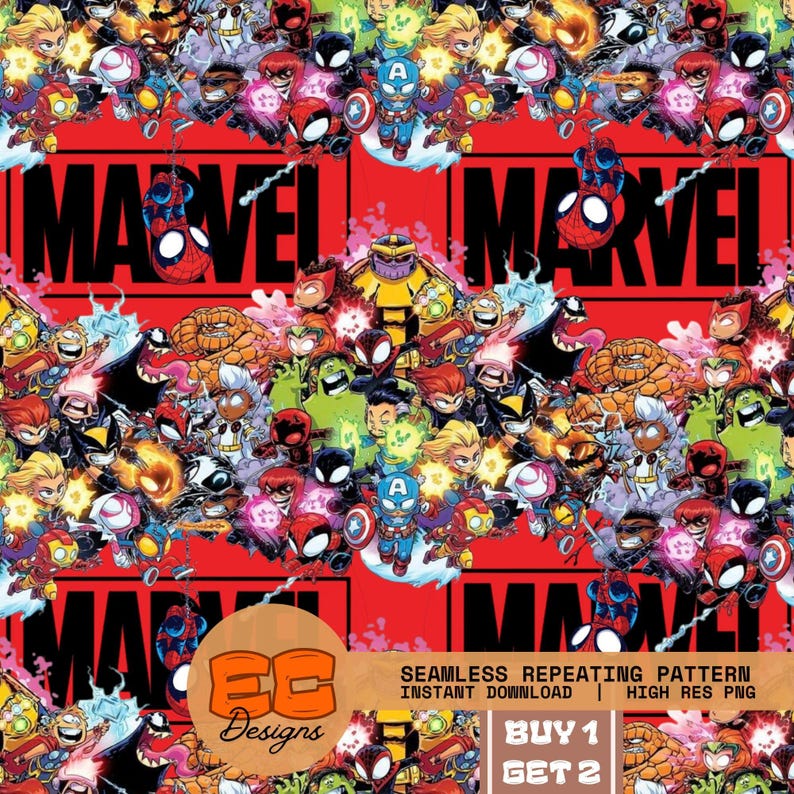 Comic Style Action Hero Digital Paper | Super Team Seamless Pattern ...