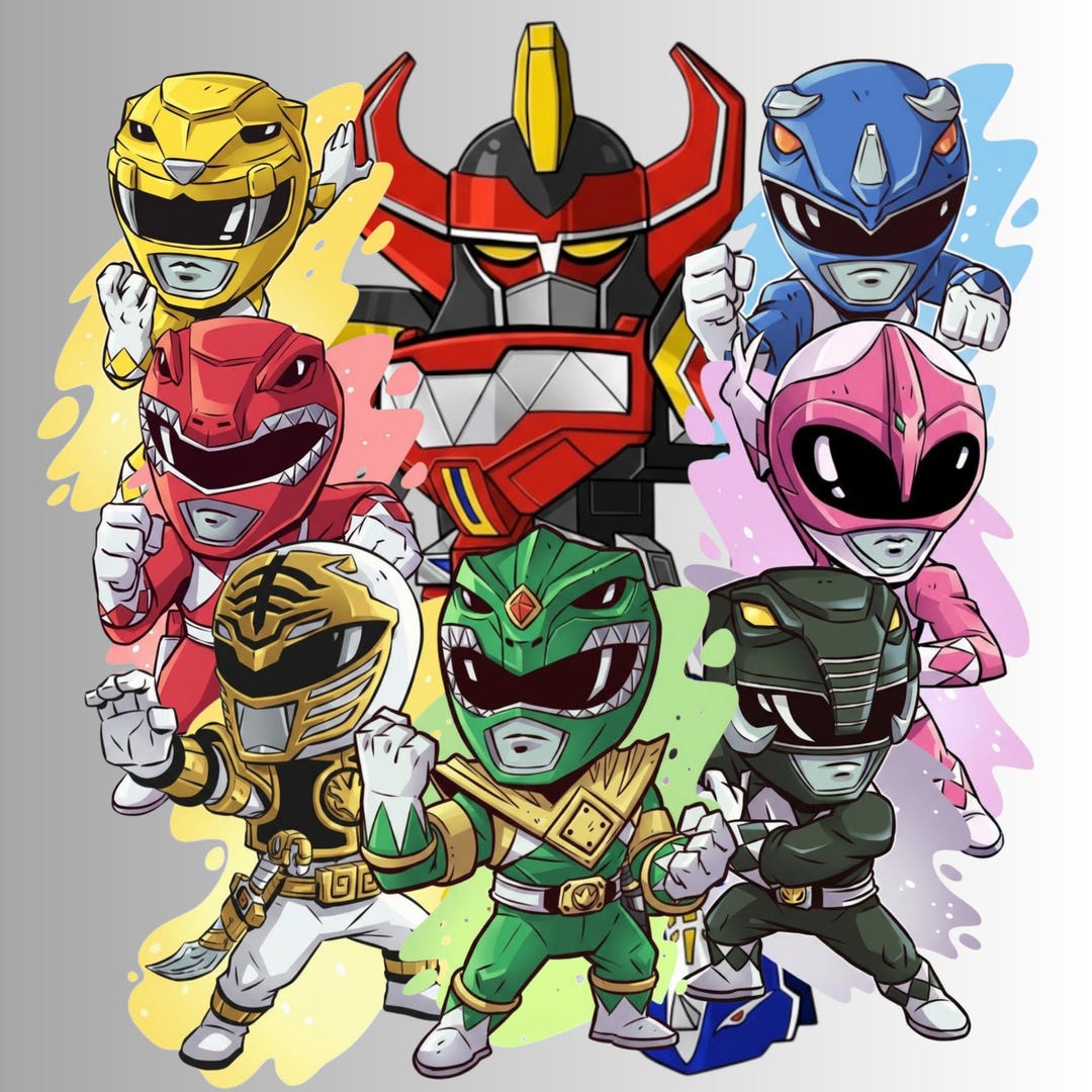 Power Rangers Chibi PNG Bundle, Seamless Pattern (digital Download) - Etsy