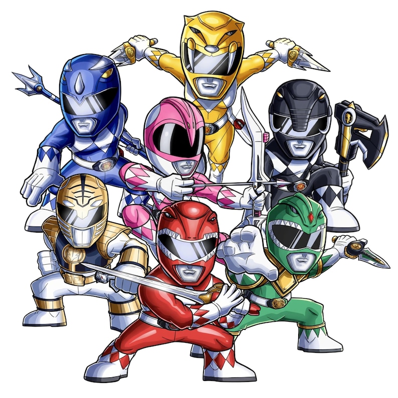 POWER RANGERS Chibi (mighty Morphin) PNG File Bundle. (digital Download ...