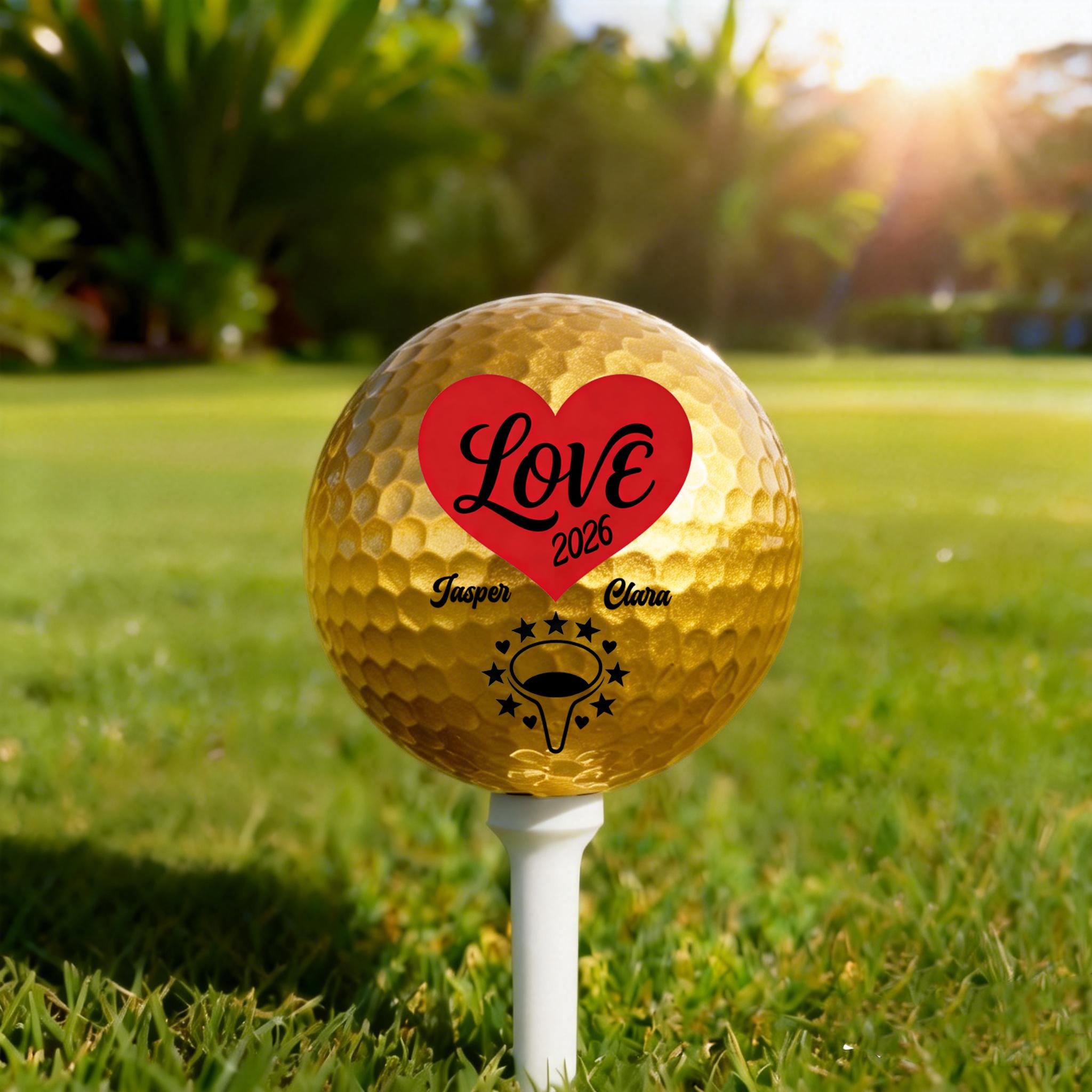 Valentine Swing Together,couples Golf Love,custom Romantic Golf ...