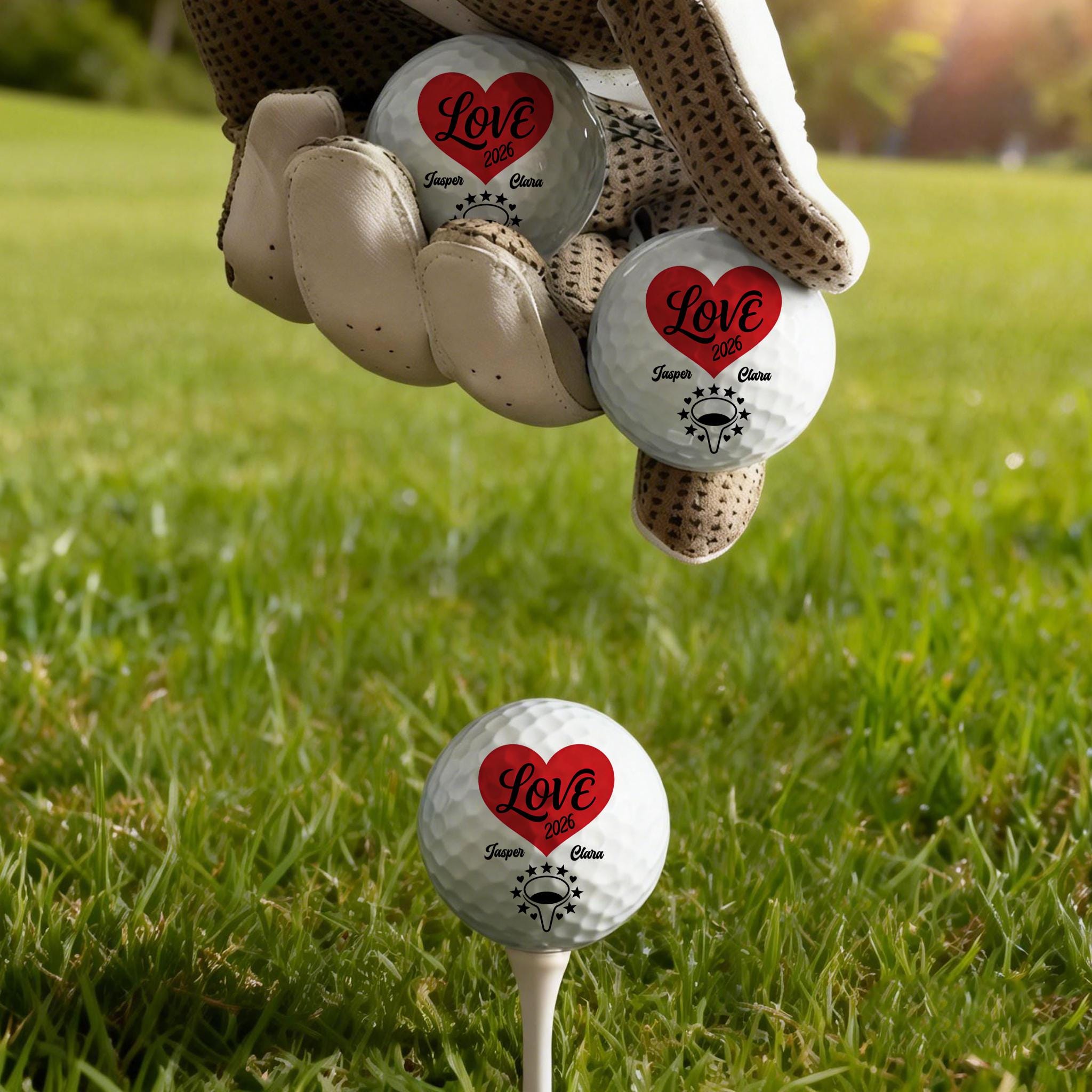 Valentine Swing Together,couples Golf Love,custom Romantic Golf ...