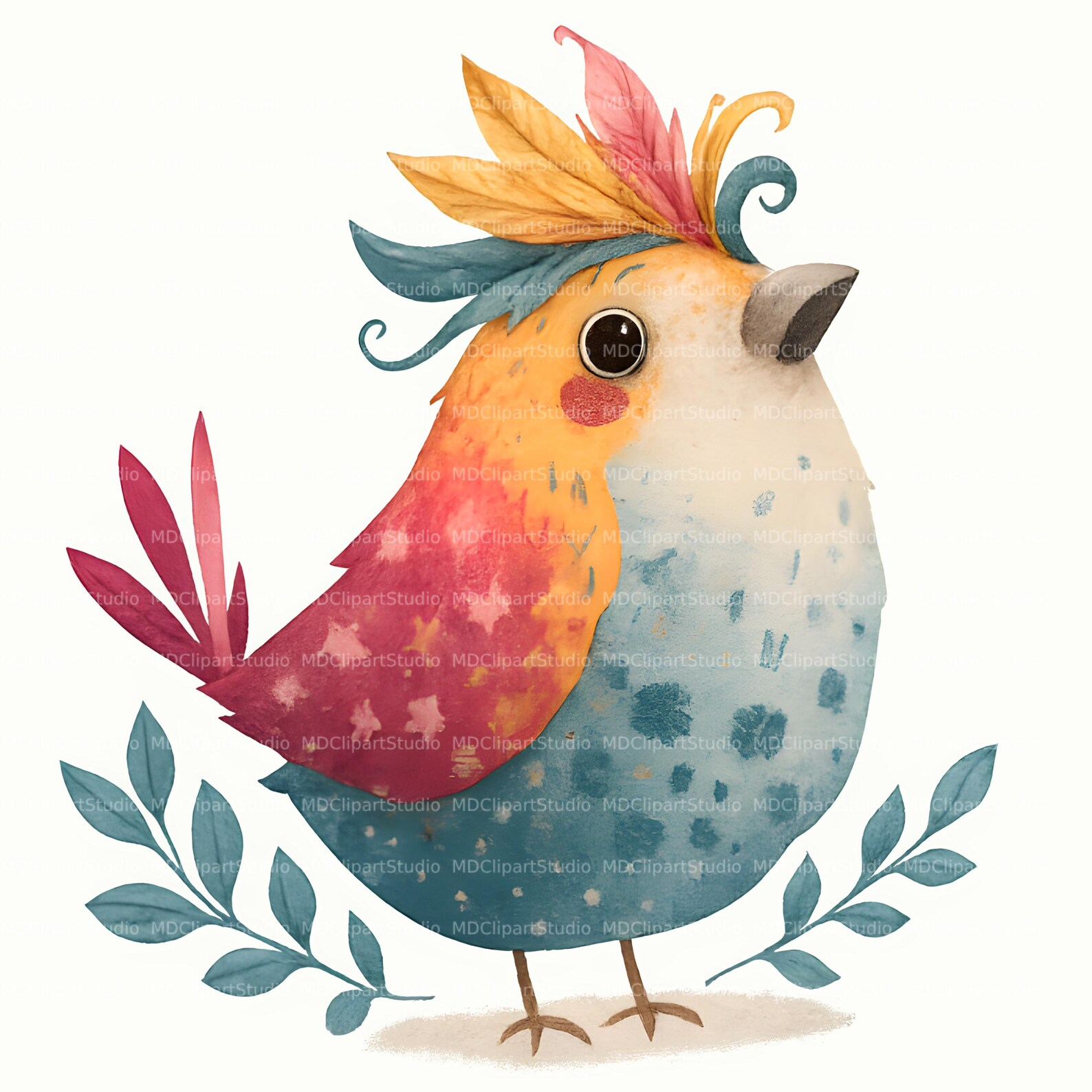 Watercolor Birds Clipart Set: Whimsical PNG Illustrations (digital ...
