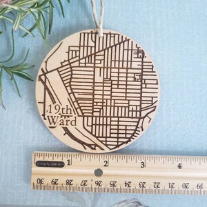19th Ward Ornament Map Street Art Wooden Ornament Town - Etsy