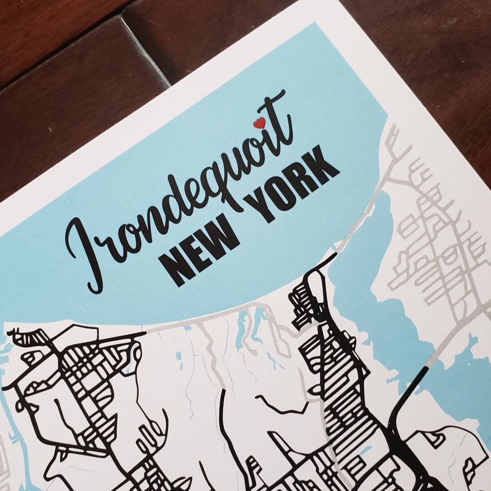 8x8 Irondequoit NY Ornament Map Street Art Wooden - Etsy