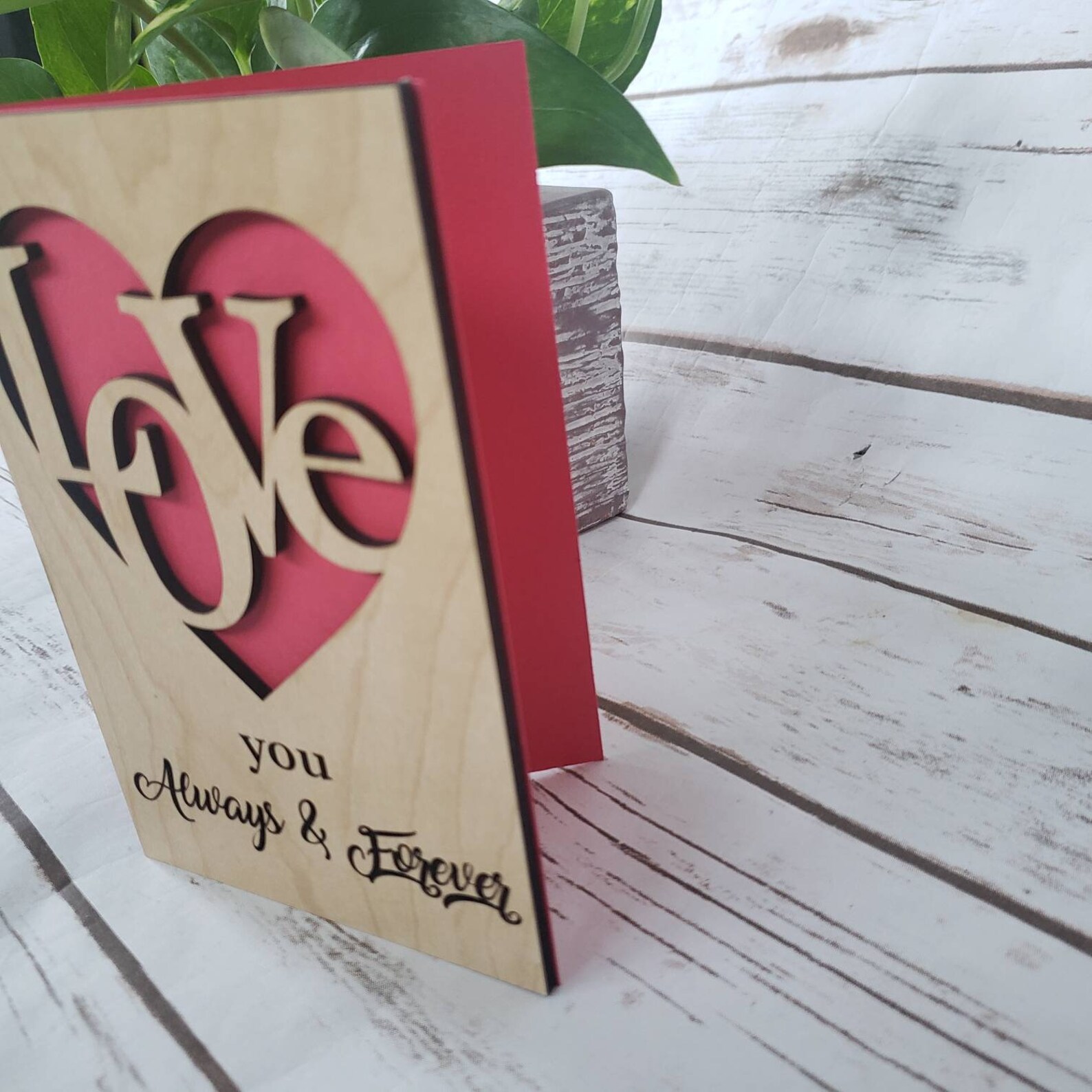 Love You Always and Forever, Card, Wooden, Wooden Card, Greeting Card ...