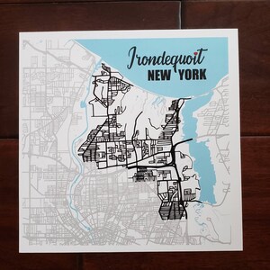 8x8 Irondequoit NY Ornament Map Street Art Wooden - Etsy
