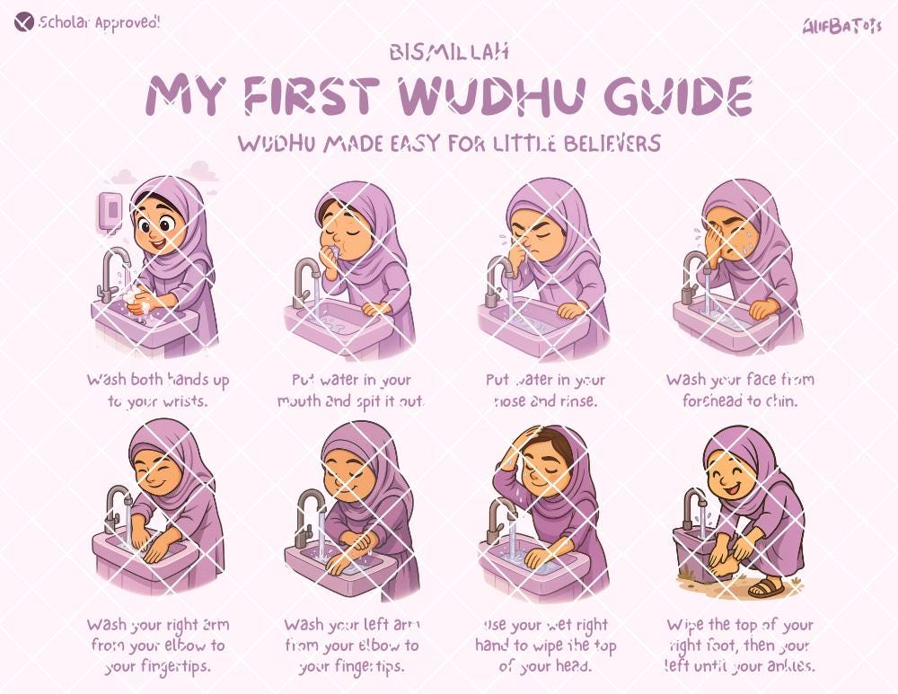 Shia Wudhu Steps for Girls – Printable Islamic Ablution Guide - Etsy