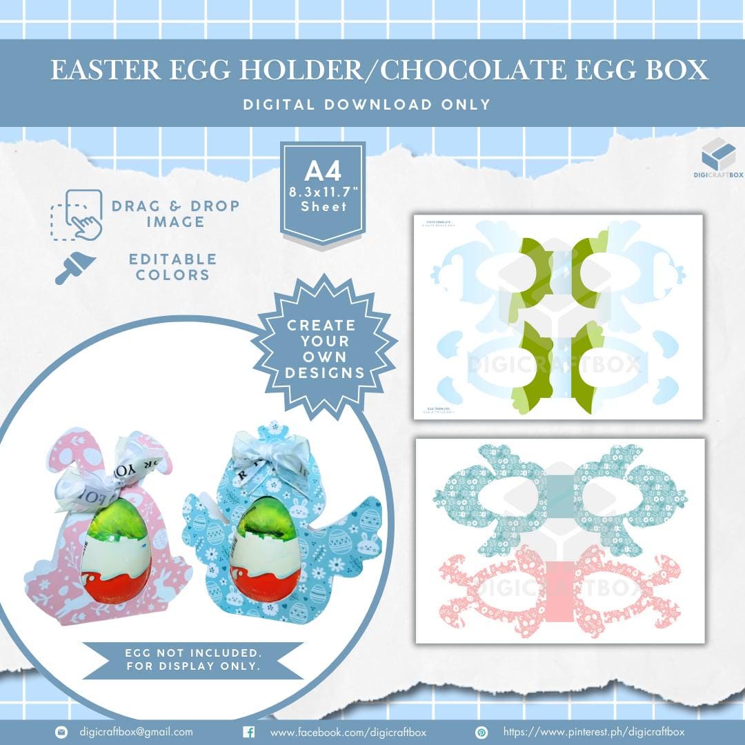 Easter Egg Holder, Surprise Egg Box, Chocolate Egg Holder, Editable Egg ...