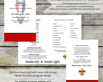 Eagle Scout Programs Digital file Print your own | Etsy