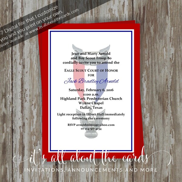 Digital Eagle Scout Invitations - Etsy