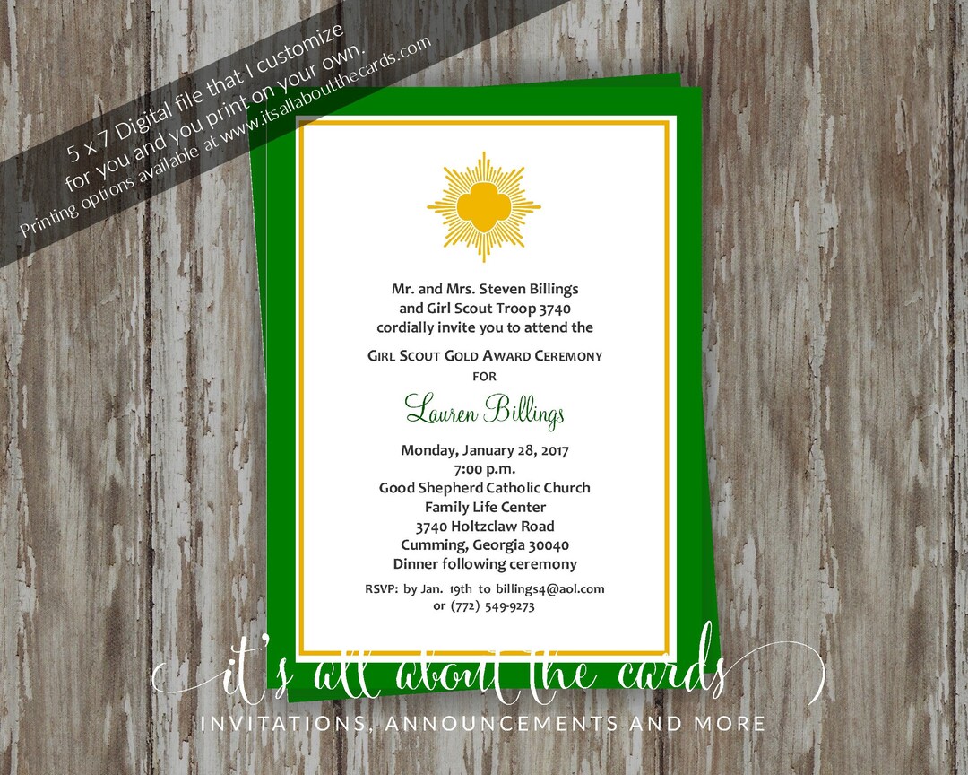 Girl Scout Gold Award Invitations - "creative" - Etsy