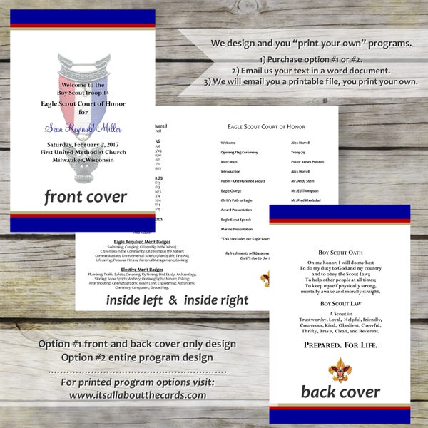 Eagle Scout Program Template - Etsy