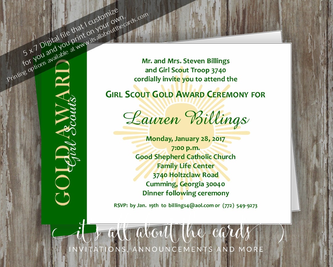 Girl Scout Gold Award Invitations - "helpful" - Etsy