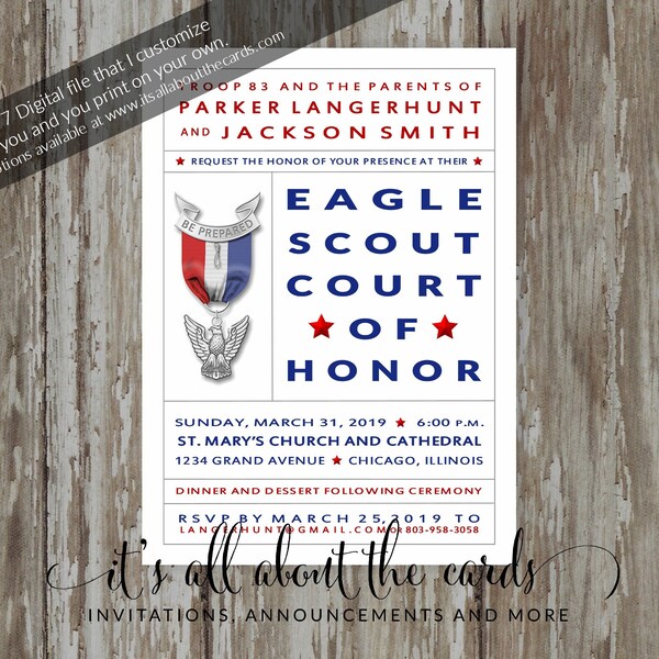 Digital Eagle Scout Invitations - Etsy