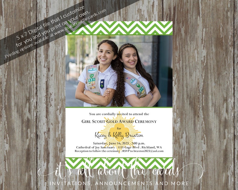 Girl Scout Gold Award Invitations journey-photo - Etsy