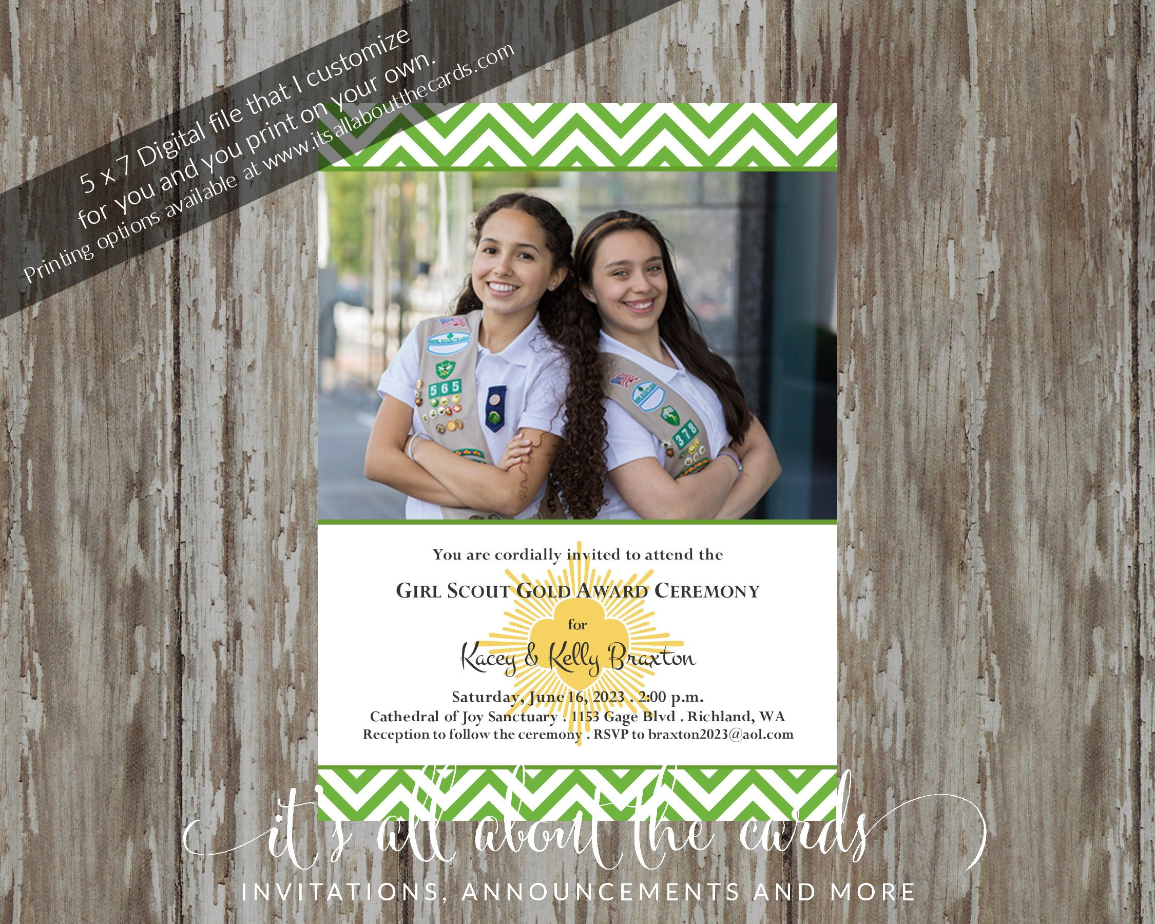 Girl Scout Gold Award Invitations - "journey-photo" - Etsy