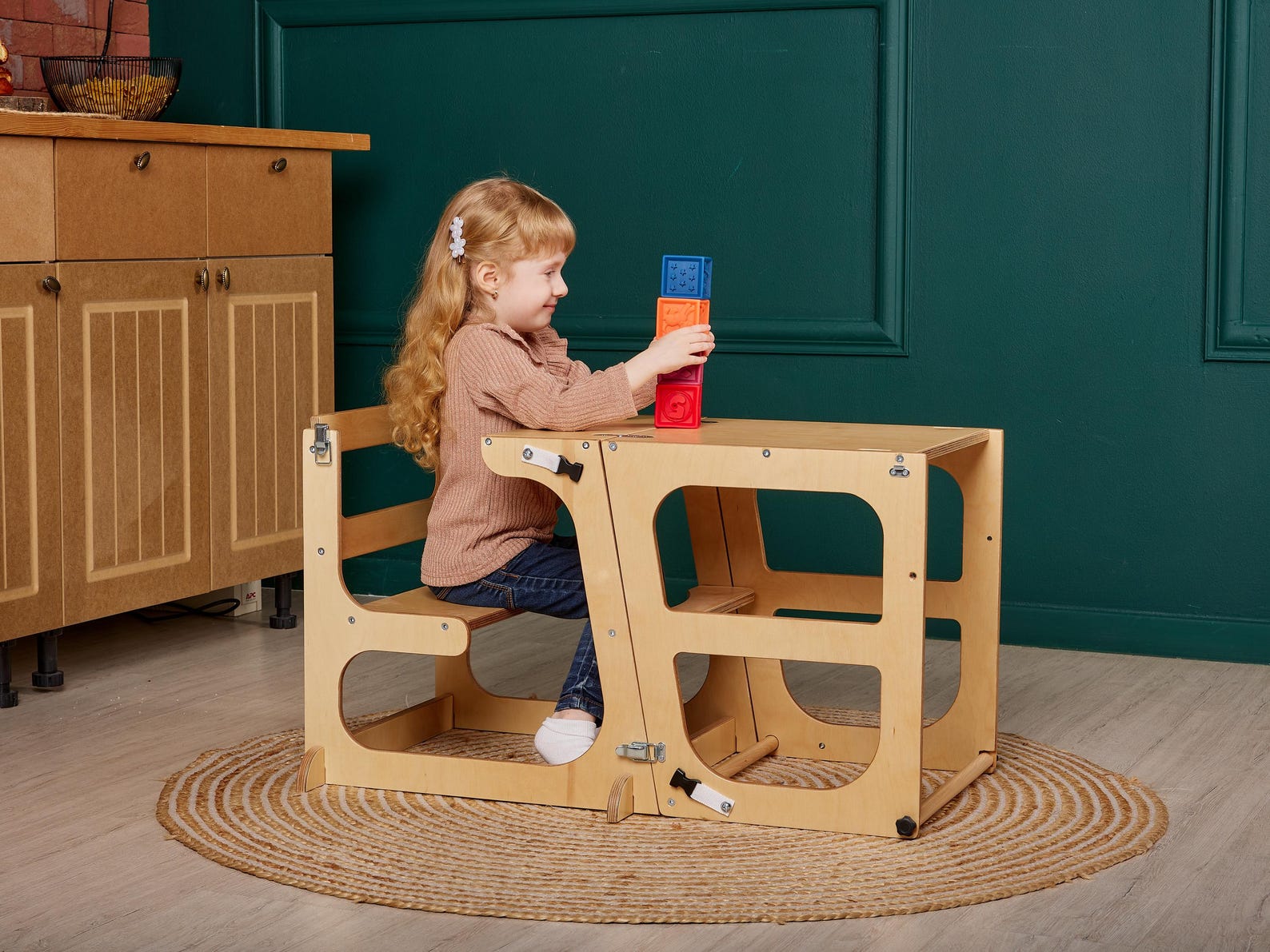 Toddler Tower - Table With Back, Kitchen Tower Foldable, Kitchen Stool ...