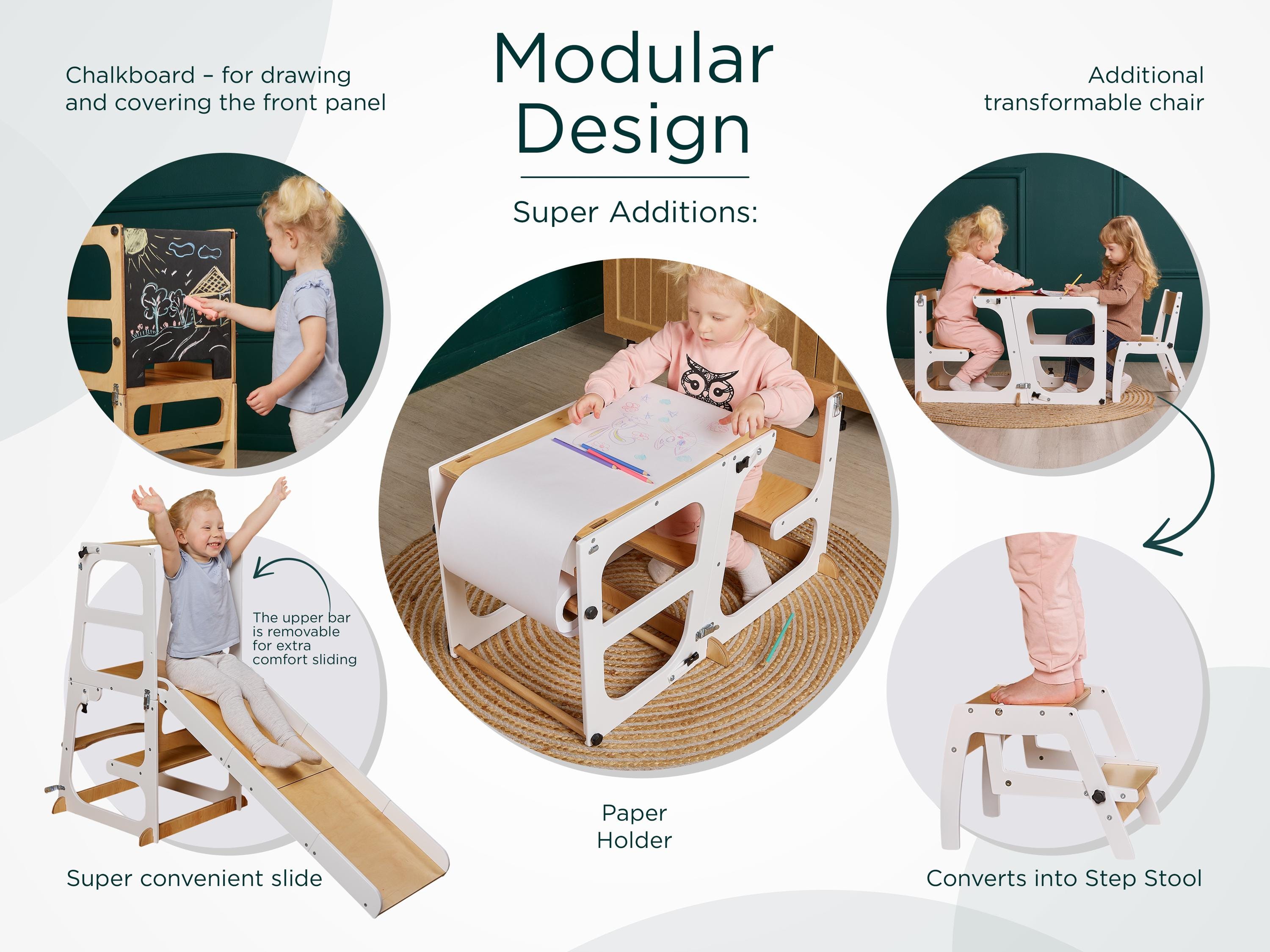 Toddler Tower - Table With Back, Kitchen Tower Foldable, Kitchen Stool ...
