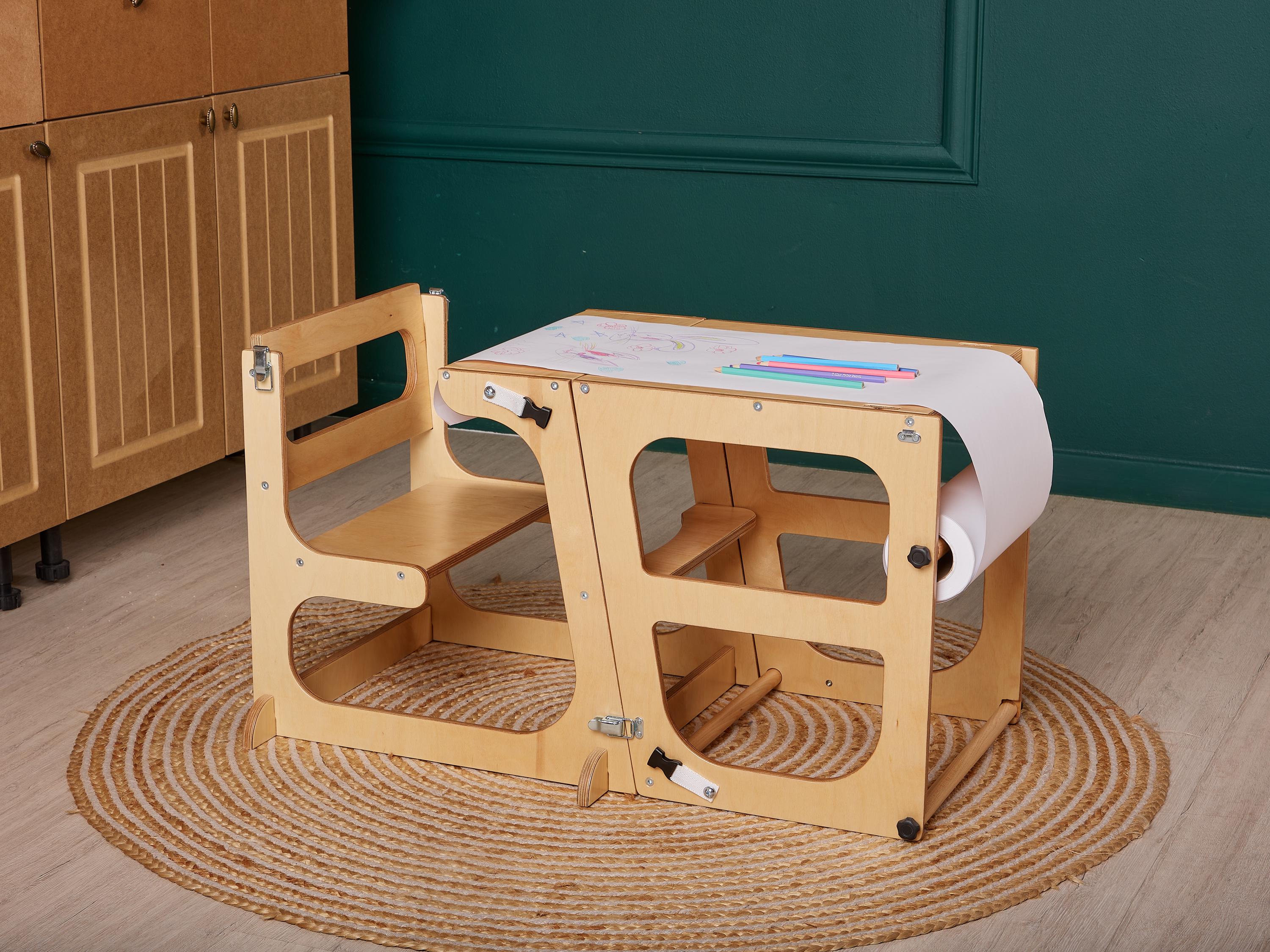 Toddler Tower - Table With Back, Kitchen Tower Foldable, Kitchen Stool ...