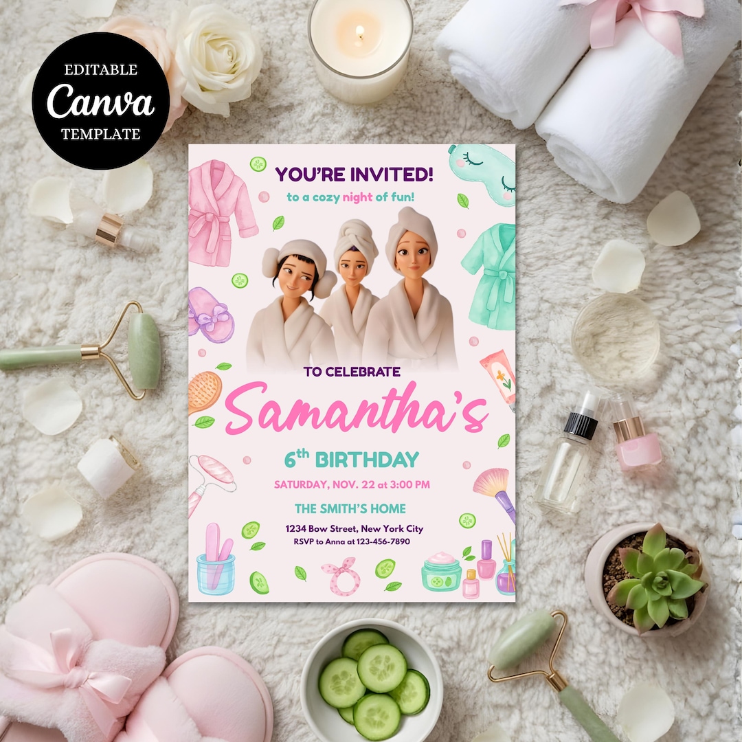 Anime Spa Party Invitation | Editable Birthday Invite | Huntrix Spa ...