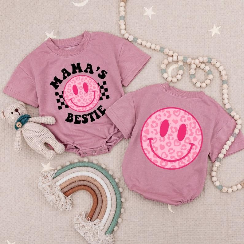 Mama's Bestie Baby Romper: Mommy & Me Matching Bodysuit - Etsy