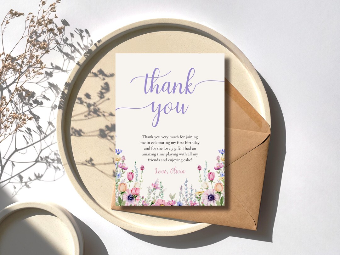 Editable Birthday Thank You Card Canva Template, Long Message ...