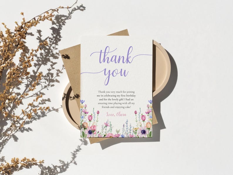 Editable Birthday Thank You Card Canva Template, Long Message ...