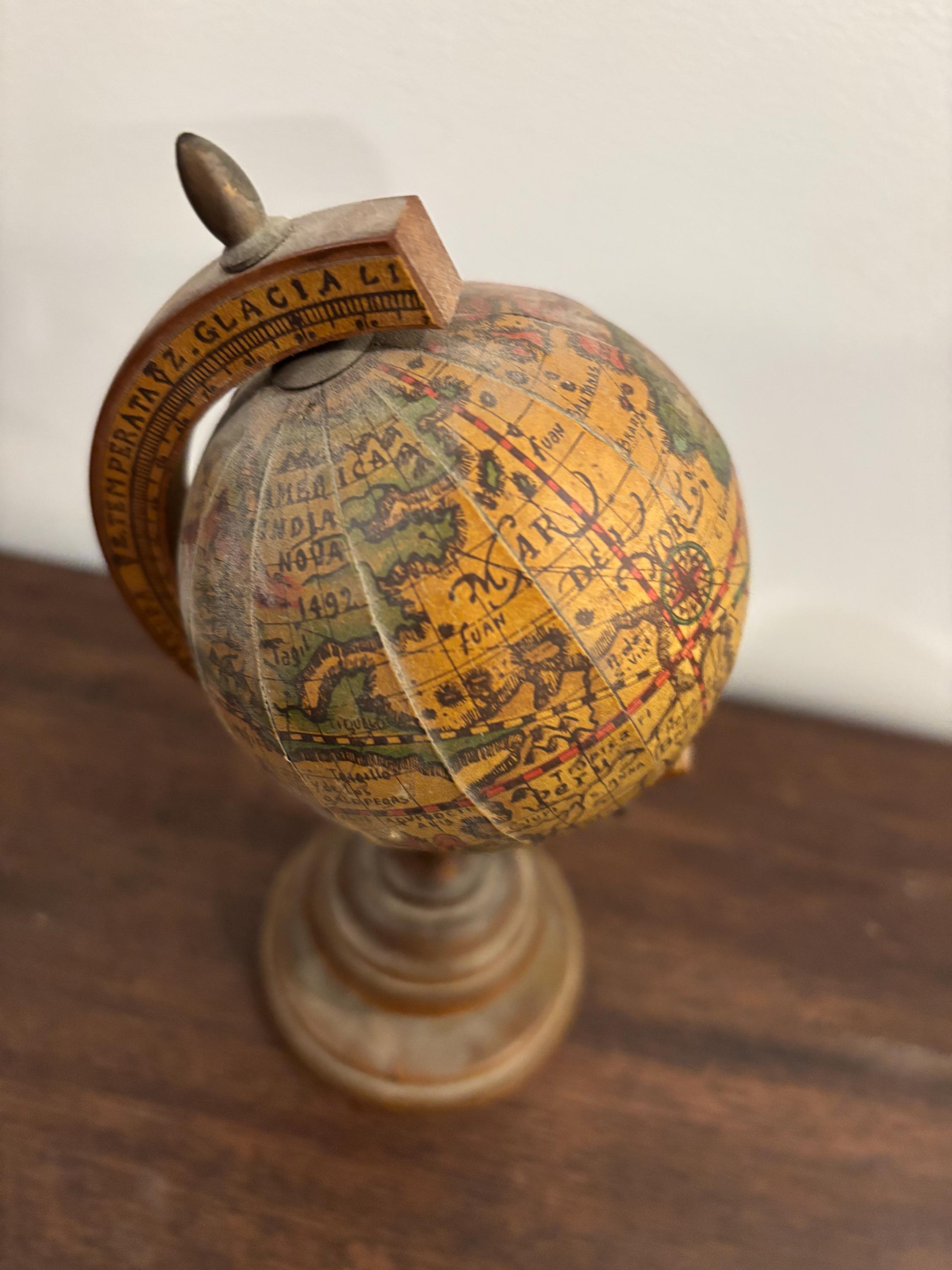 Vintage Italian Desktop Globe – Small Globe With Wood Base – Made in ...