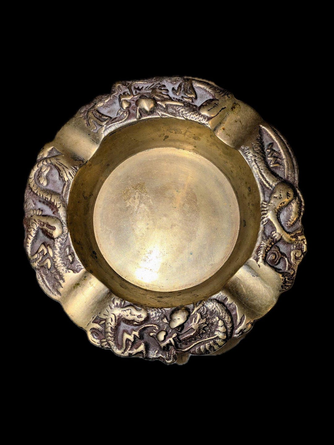 Vintage Brass Dragon Ashtray – Ornate Mid-century Decorative Catchall ...