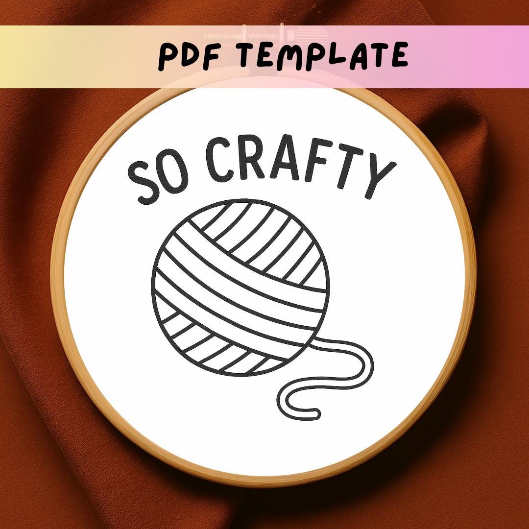 So Crafty Yarn Embroidery Pattern, Funny Stitching Design With Yarn ...