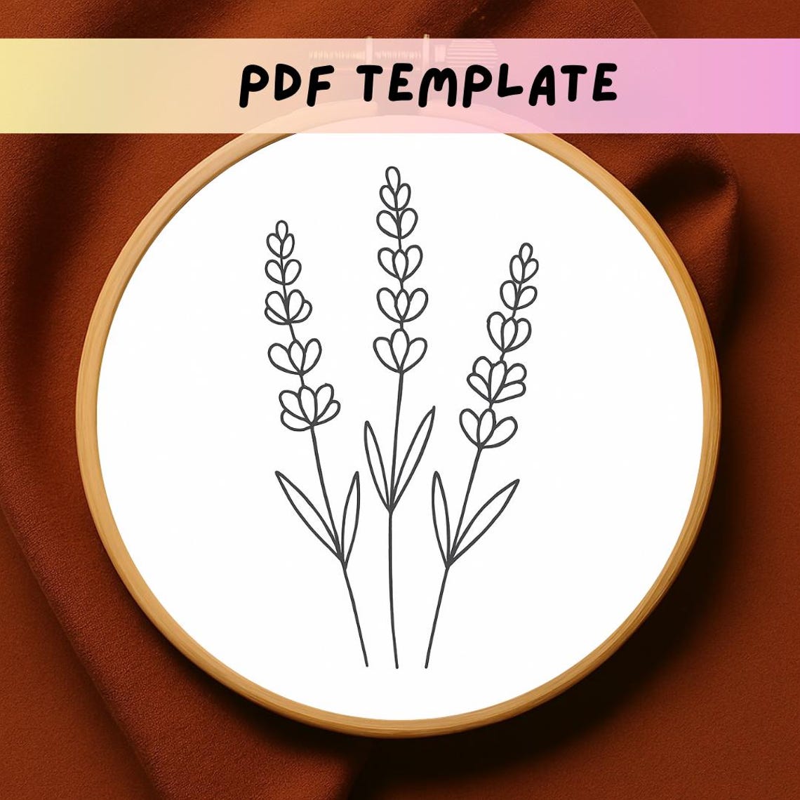 Lavender Trio Hand Embroidery Pattern, Minimal Floral Stitch Design ...