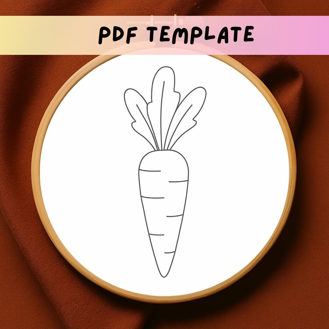 Carrot Hand Embroidery Pattern, Vegetable Hand Embroidery PDF, Farm ...
