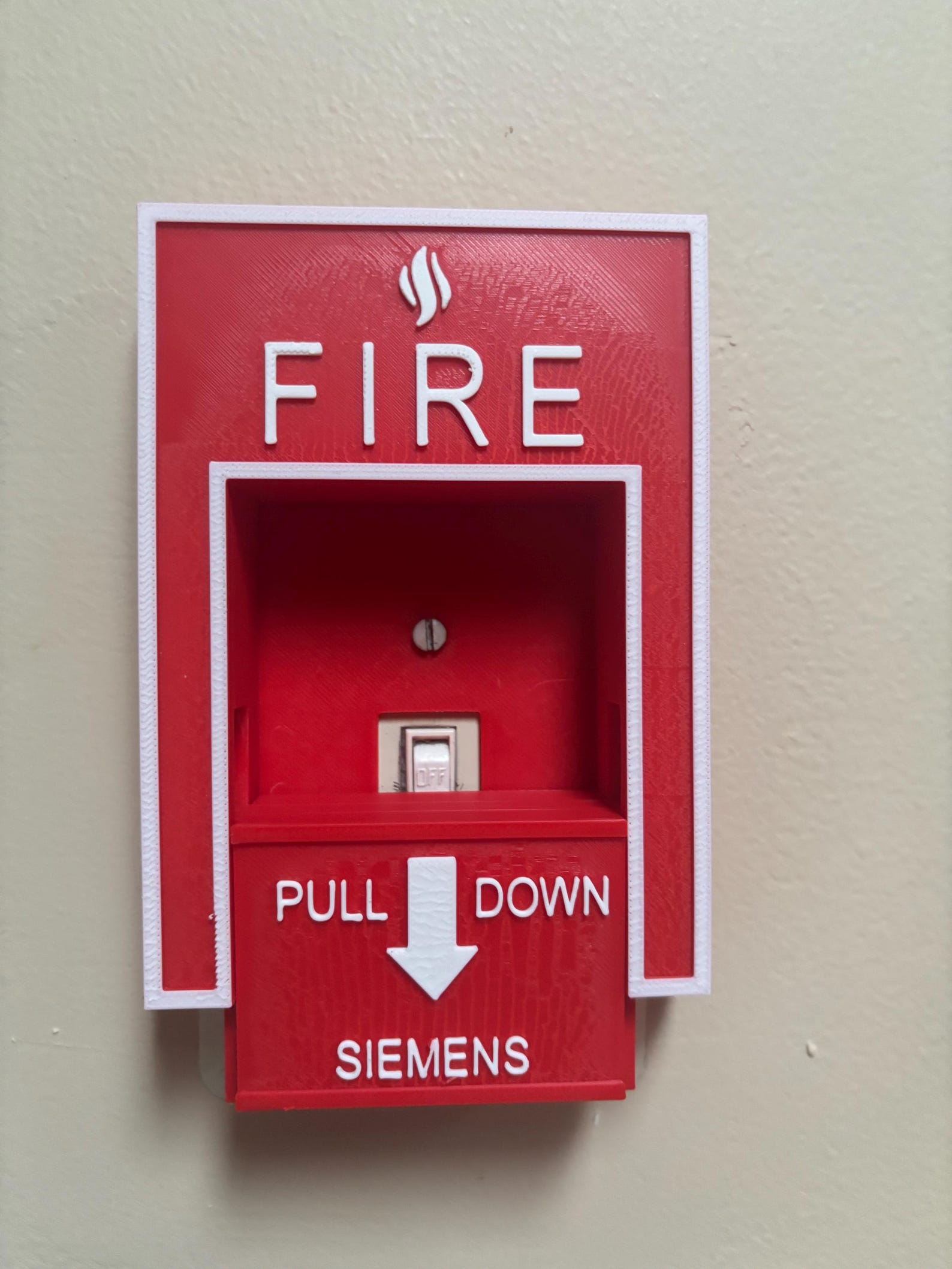 Fire Alarm Light Switch Cover: 3D Printed Toggle Plate, Functional Room ...