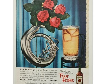 Four Roses Vintage Ad - Etsy