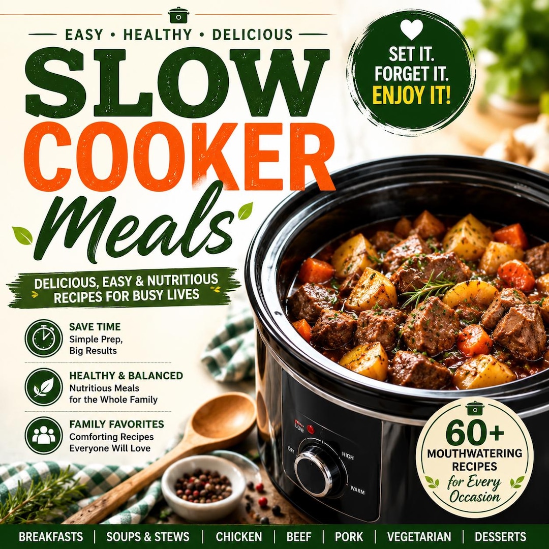 Slow Cooker Meals Cookbook | Easy Crockpot Recipes for Busy Families ...